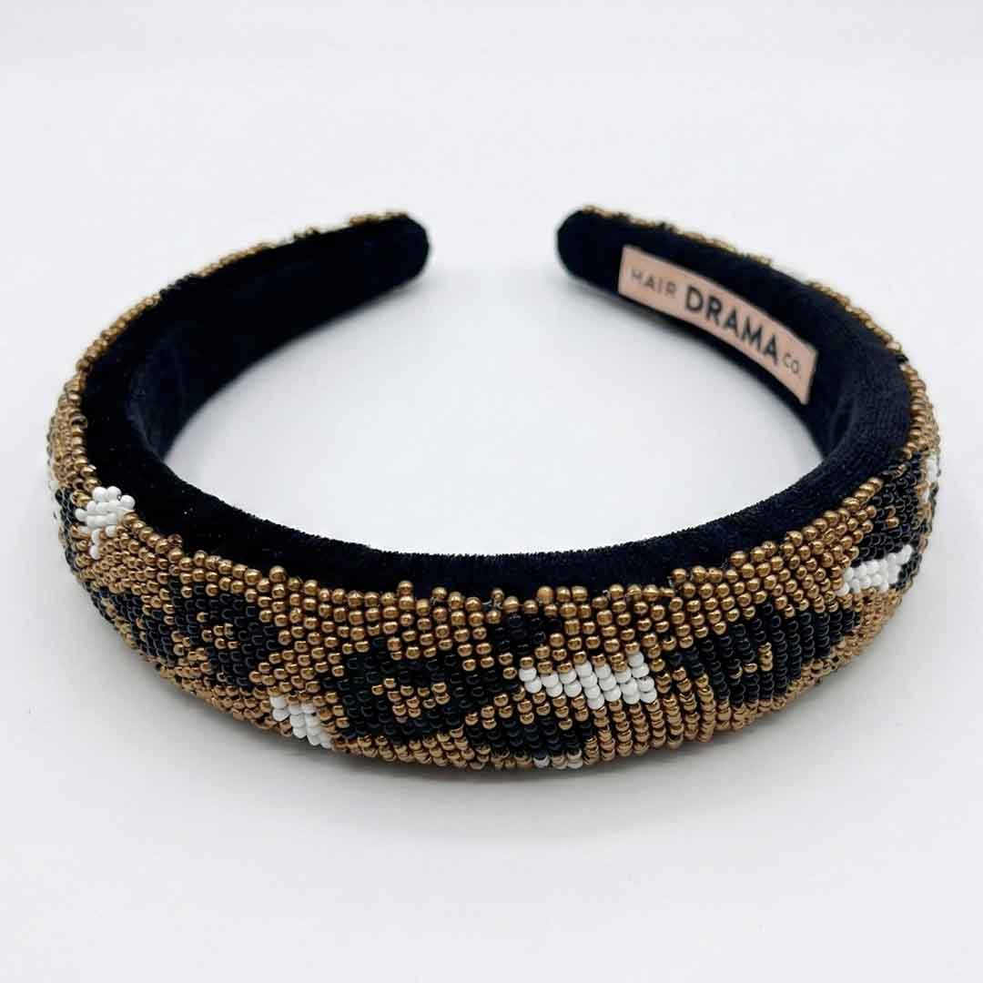 LEOPARD PRINT TEXTURED BEADED HAIRBAND – Hair Drama Company